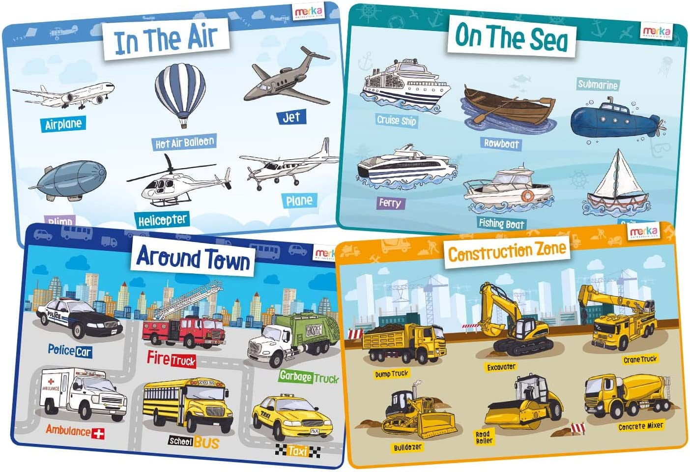 merka Reusable Educational Placemats for Kids: Non-Slip Silicone Eating ...