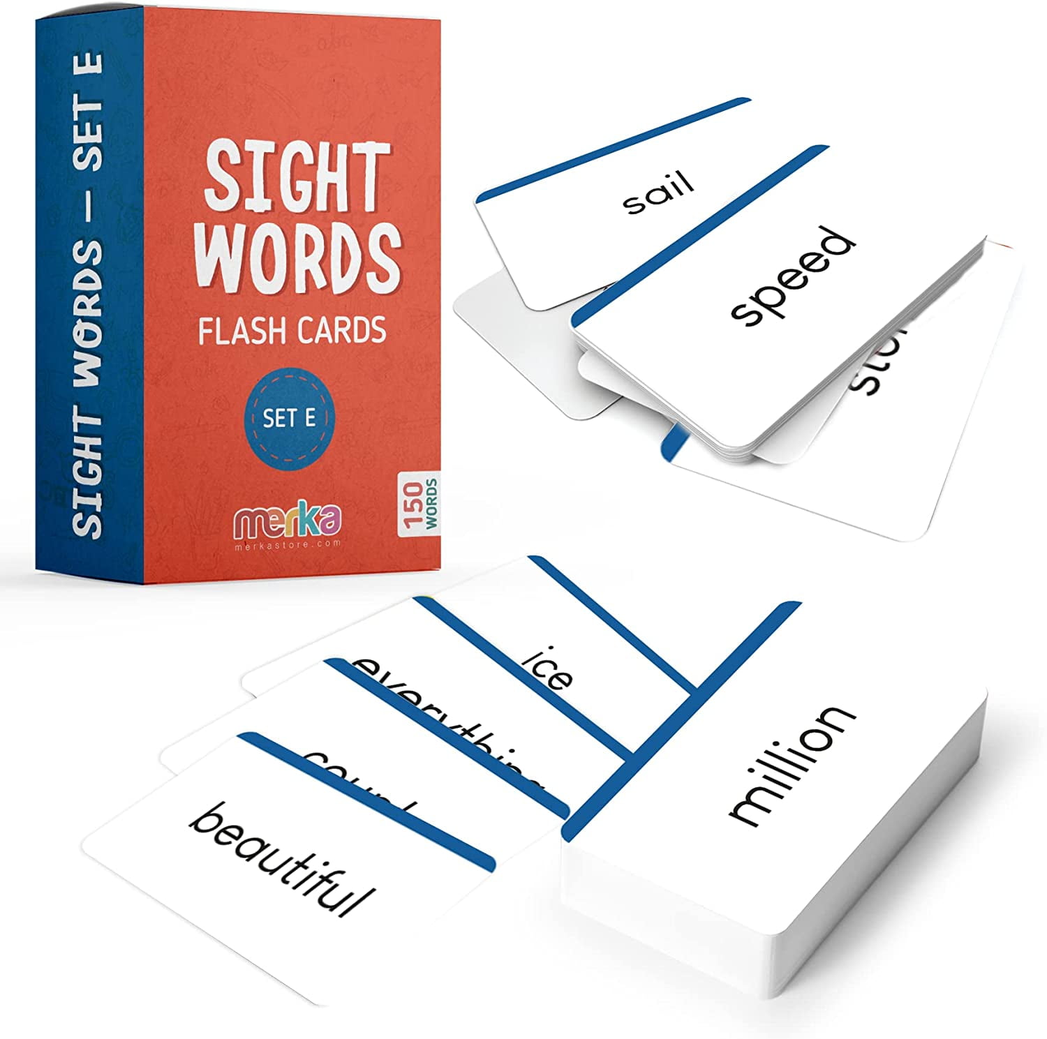 Merka First Grade Sight Words Flash Cards - 150 Laminated Cards - High ...