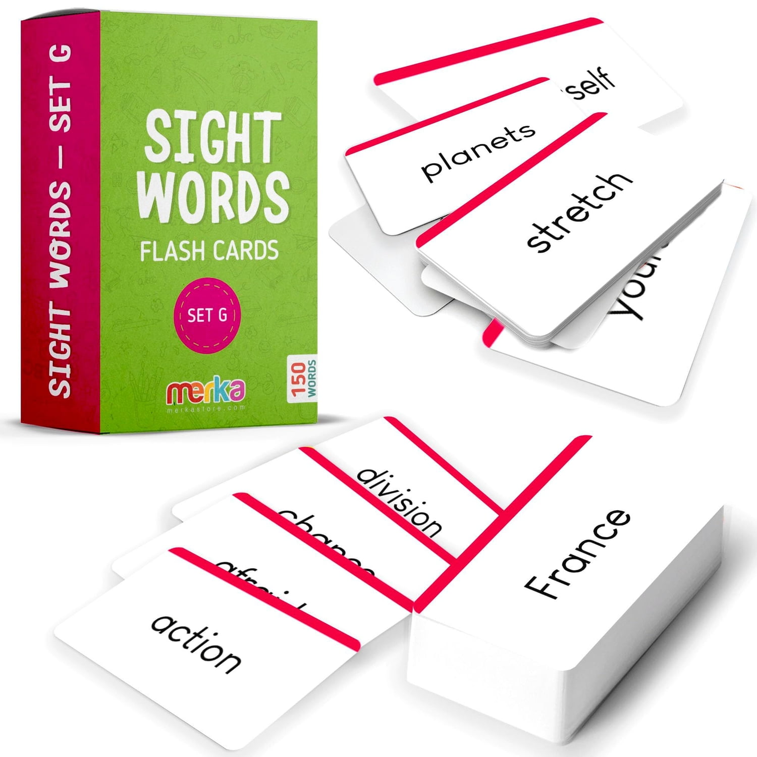merka Sight Words Flash Cards 1st Grade Learn To Read Reading Flash ...