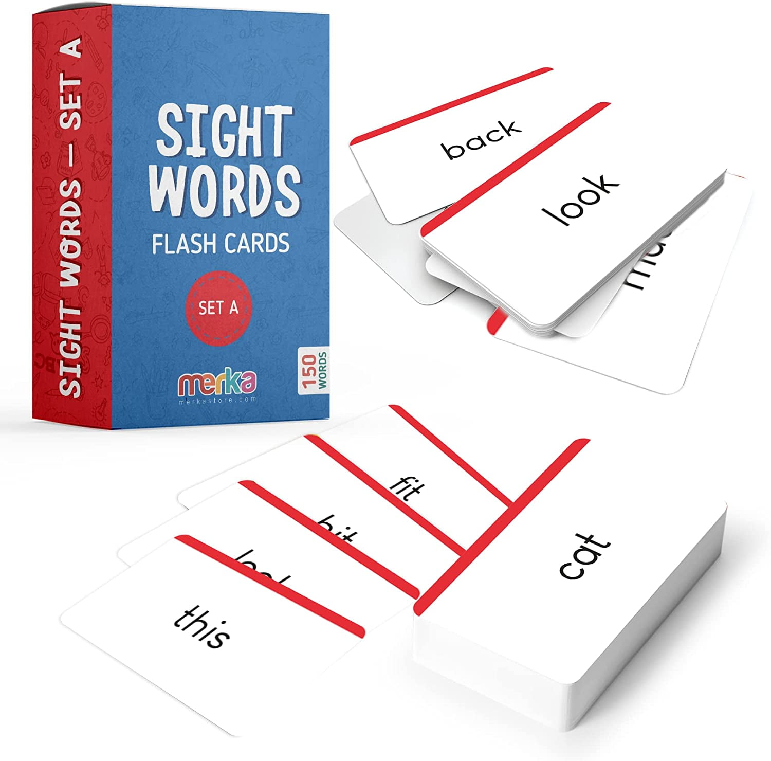 merka Sight Words Flash Cards 1st Grade Learn To Read Reading Flash ...