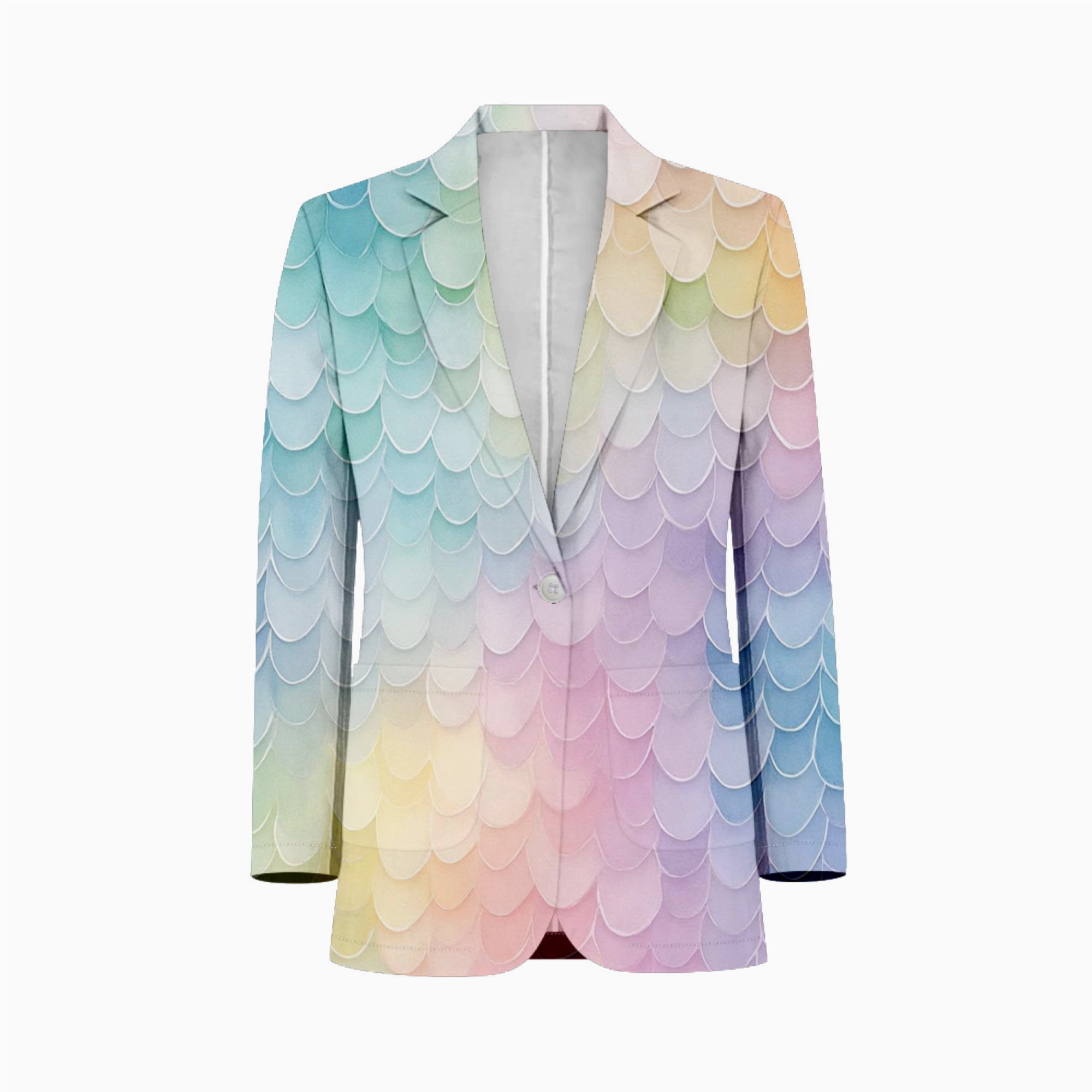 mermaid scales Colorful Mens Suits Shawl Collar Slim Fit Suit Mens ...