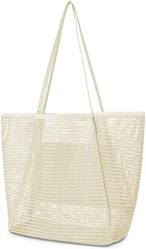 mesh beach tote bags for womens, causal hobo pool bags for swimming ...