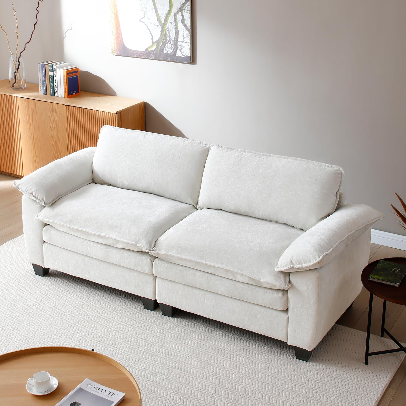 mestyl Modular Loveseat Sectional Sofa Comfy Cloud Couch, 2 Deep Seat ...