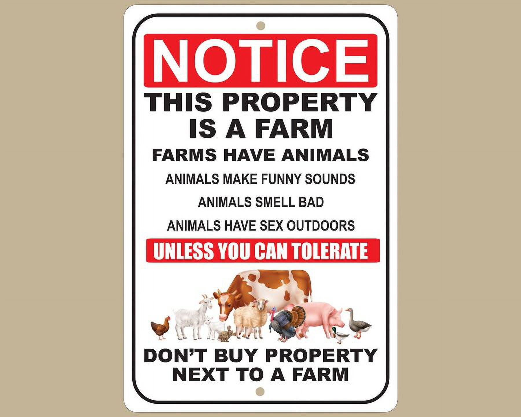 metal aluminium Farm Animals Warning Sign, Farmhouse Decor, Outdoor ...