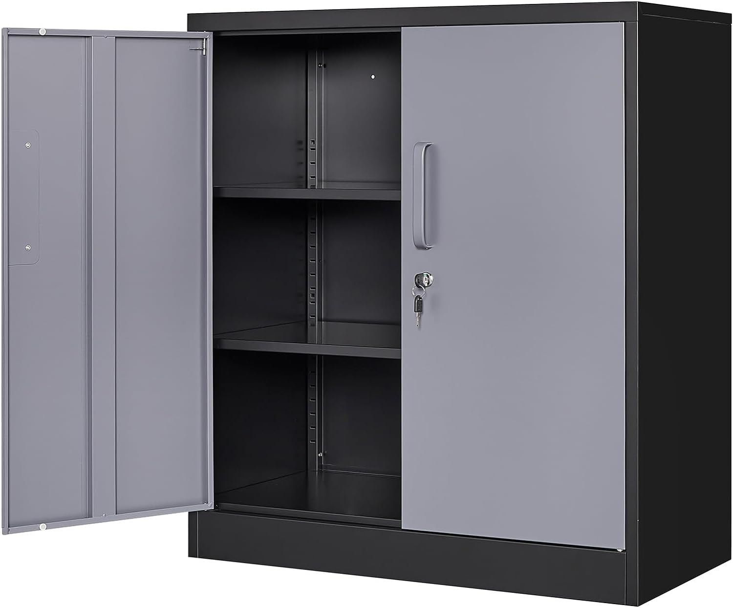 metal storage cabinets with locking doors & 2 adjustable shelves ...