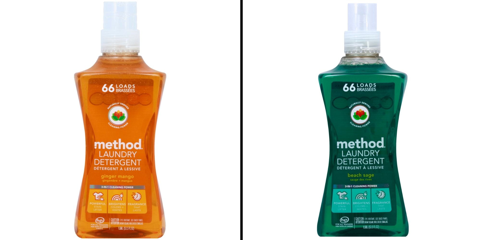 method Ginger Mango HE Liquid Laundry 66 Loads & method Beach Sage HE ...