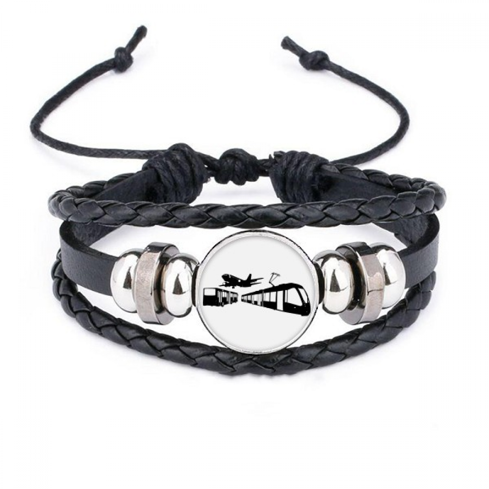 metro bus aircraft navigation bracelet braided leather woven wristband ...