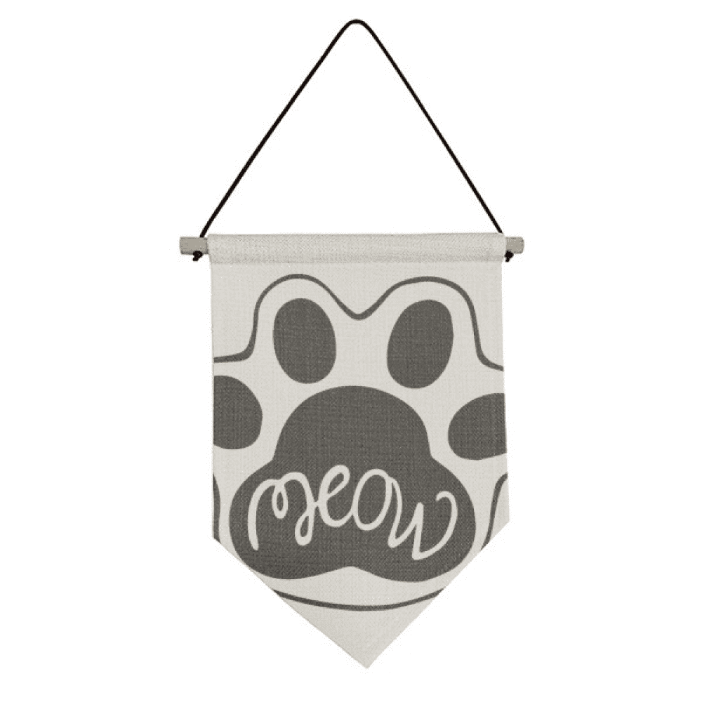 mewing cat english quote cartoon Canvas Flag Hanging Wall Art Decor ...