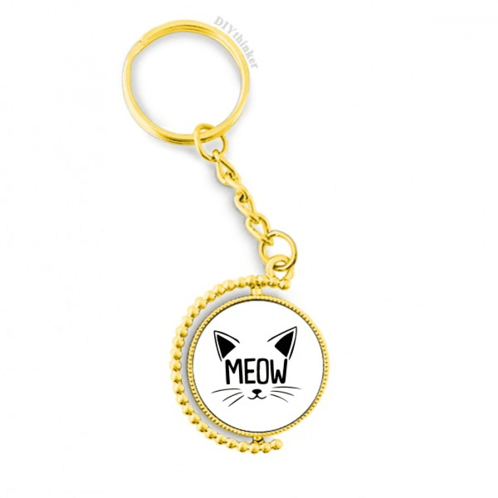 mewing cat head quote diy design metal connector key chain accessory en ...