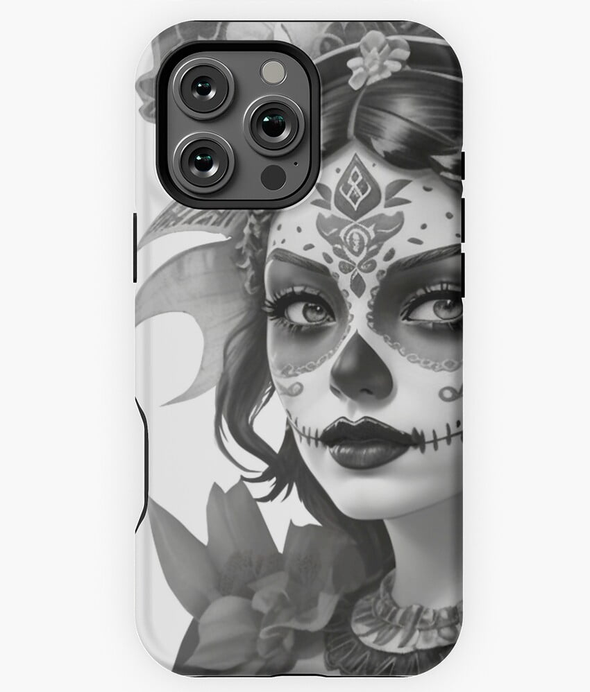 mexican catrina with flowers M19153 Phone case for iPhone 11 to 16 Pro ...