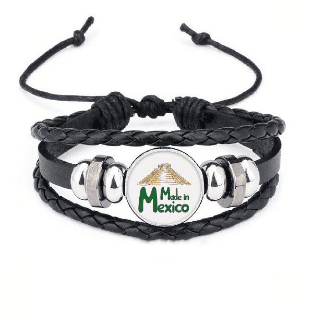 mexico landscape ruins building mexican bracelet braided leather woven ...