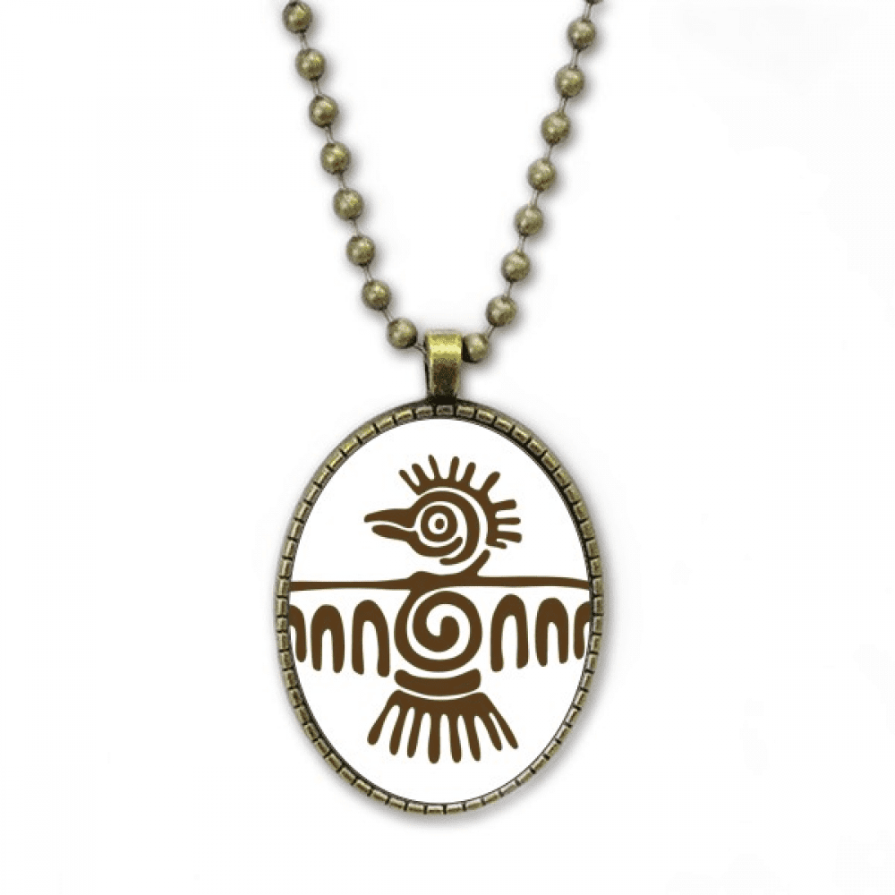 mexico totems bald eagle ancient civilization necklace vintage chain ...