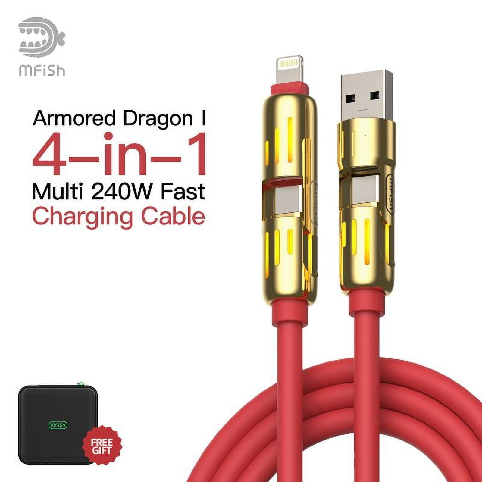 mfish Universal 4-in-1 Multi USB Charging Cable with USB A,Type C ...