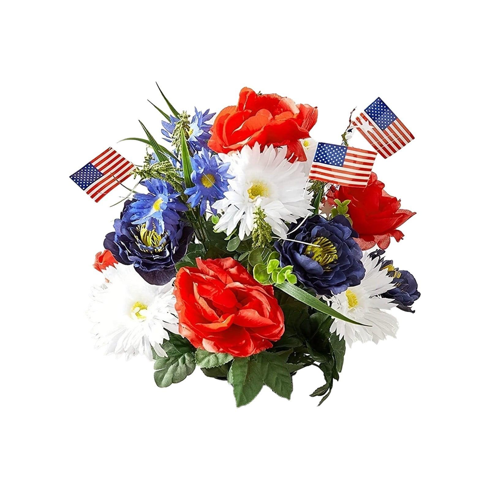 mfkdald Artificial Flowers Independence Day Red Blue And Gold ...