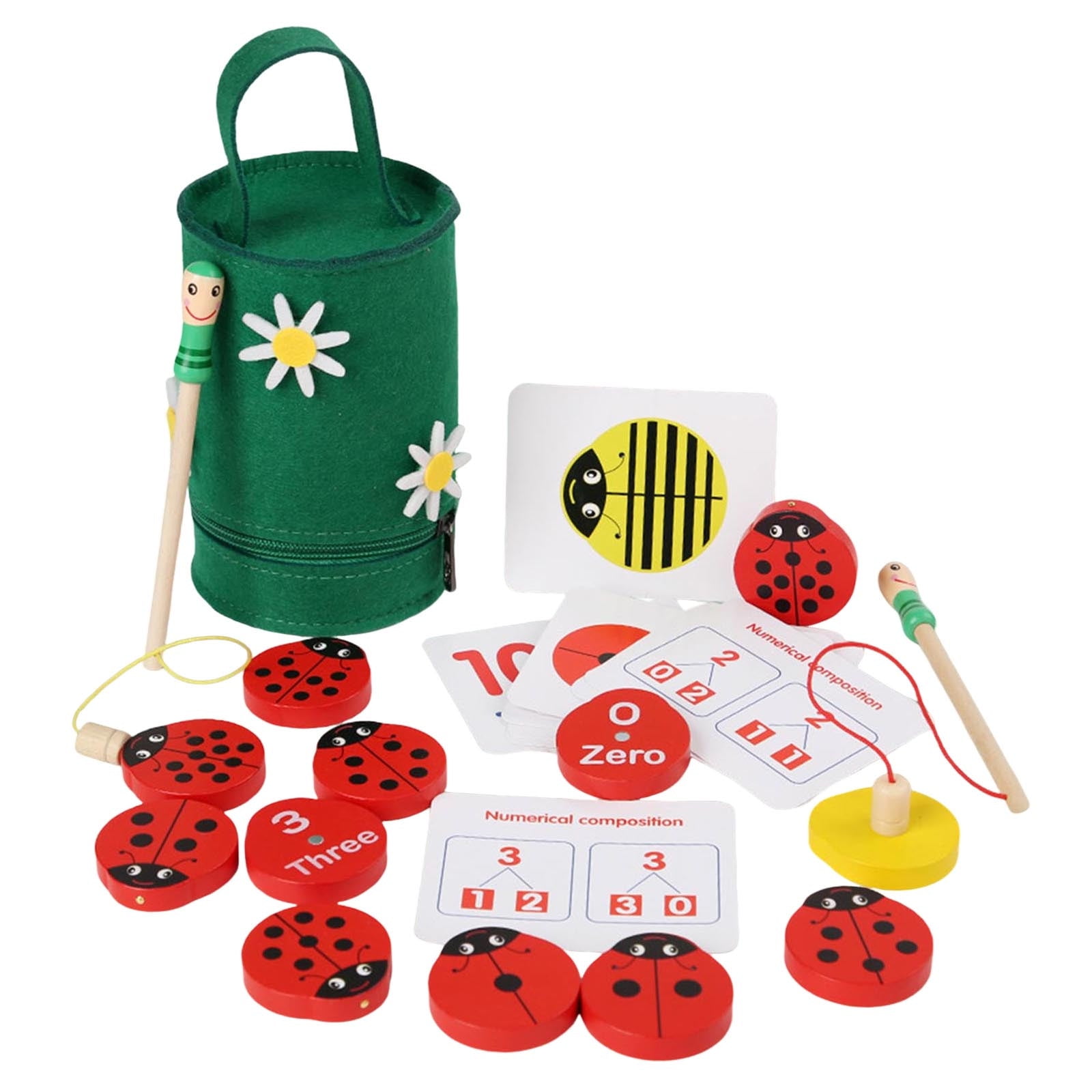 mfkdald Counting Montessori Wooden Counting Toy For Girls 3 4 5 Year ...