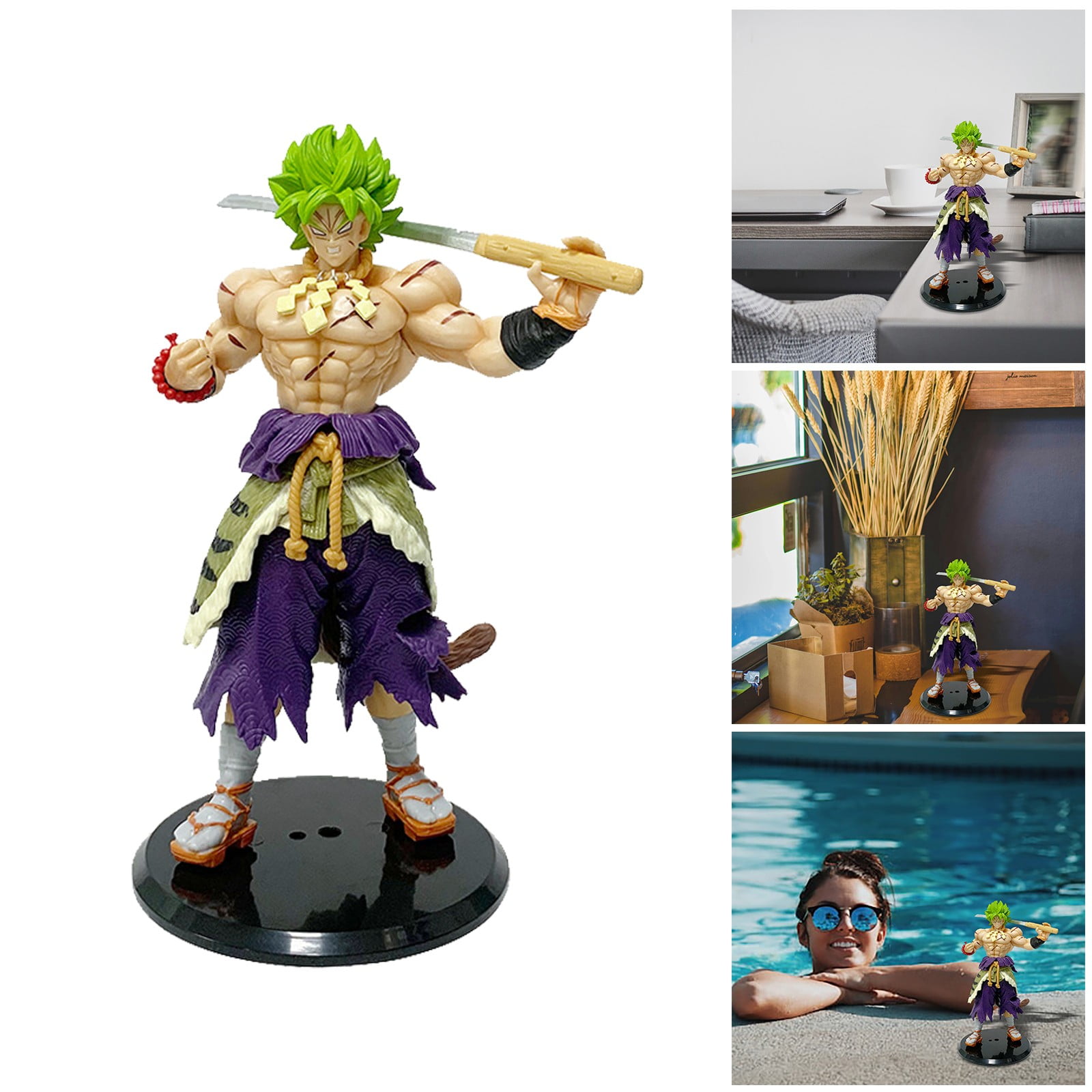 mfkdald Desktop Ornament Z Broly Super Saiyan Statue Ssj Action Figure ...