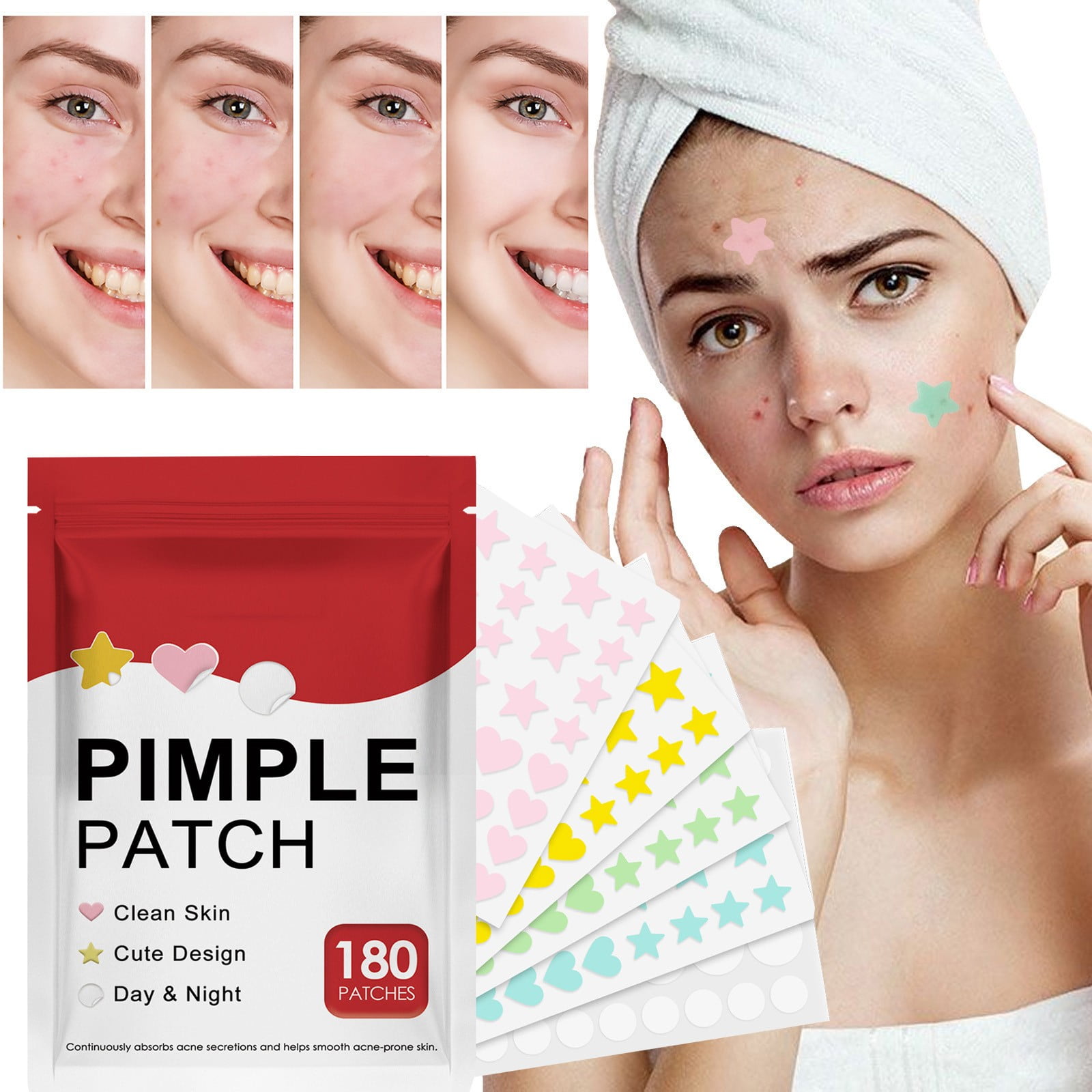 mfkdald Pox Patch & Nose Patch Pimple Patch For Face Hydrocolloid ...