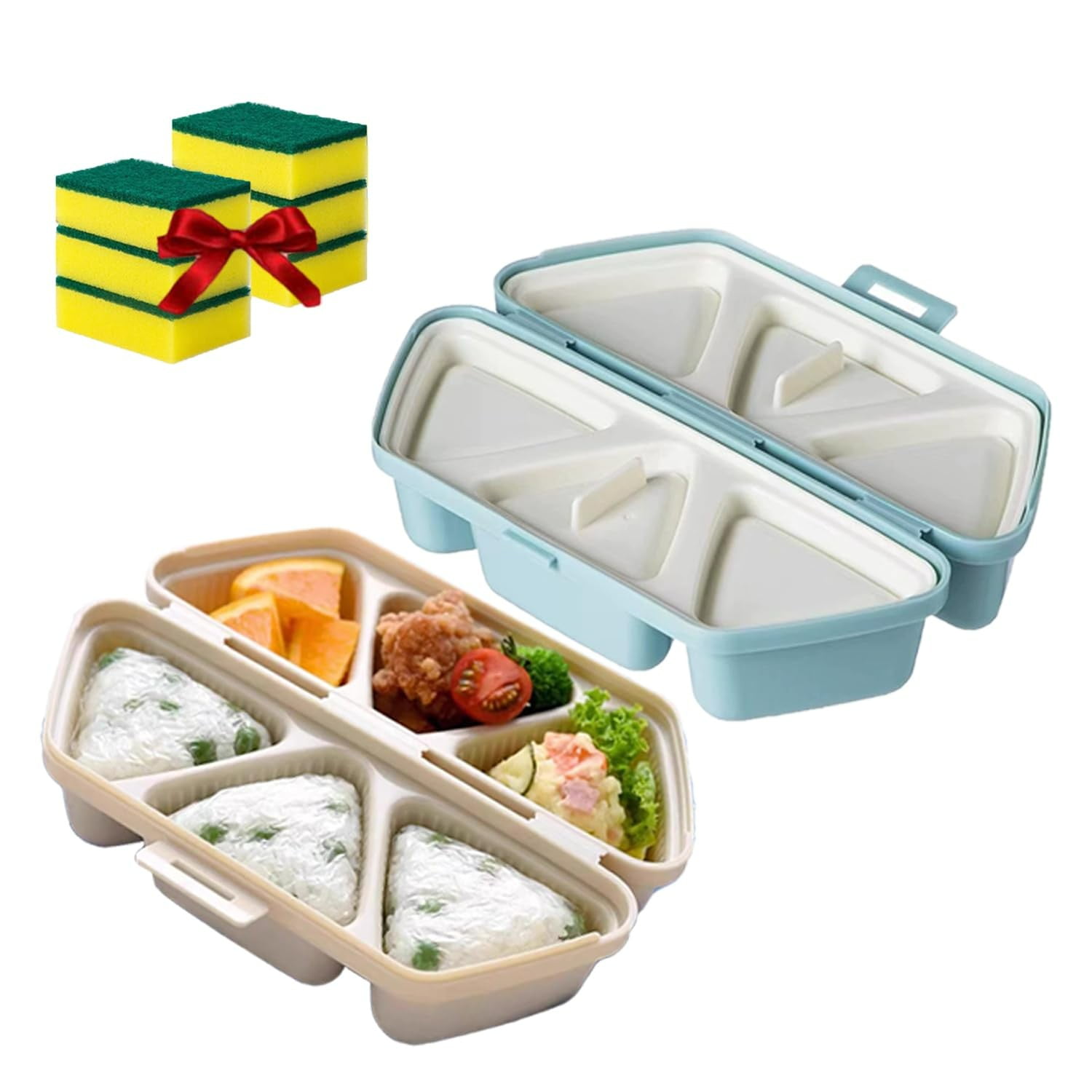 mfyjkho 6-In-1 Onigiri Rice Ball Mold, Food-Grade Plastic Sushi Maker ...