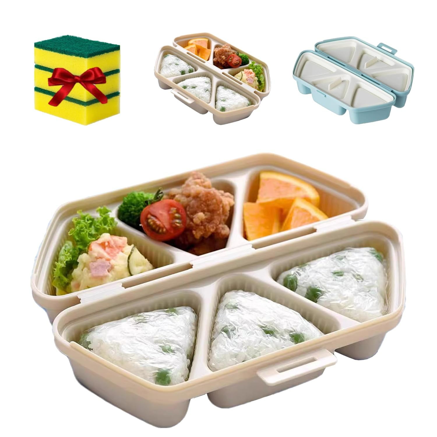 mfyjkho 6-In-1 Onigiri Rice Ball Mold, Food-Grade Plastic Sushi Maker ...