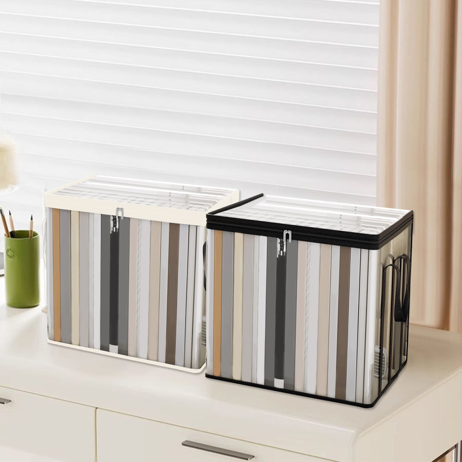 mfyjkho Large Transparent Waterproof Storage with Zipper, Foldable ...