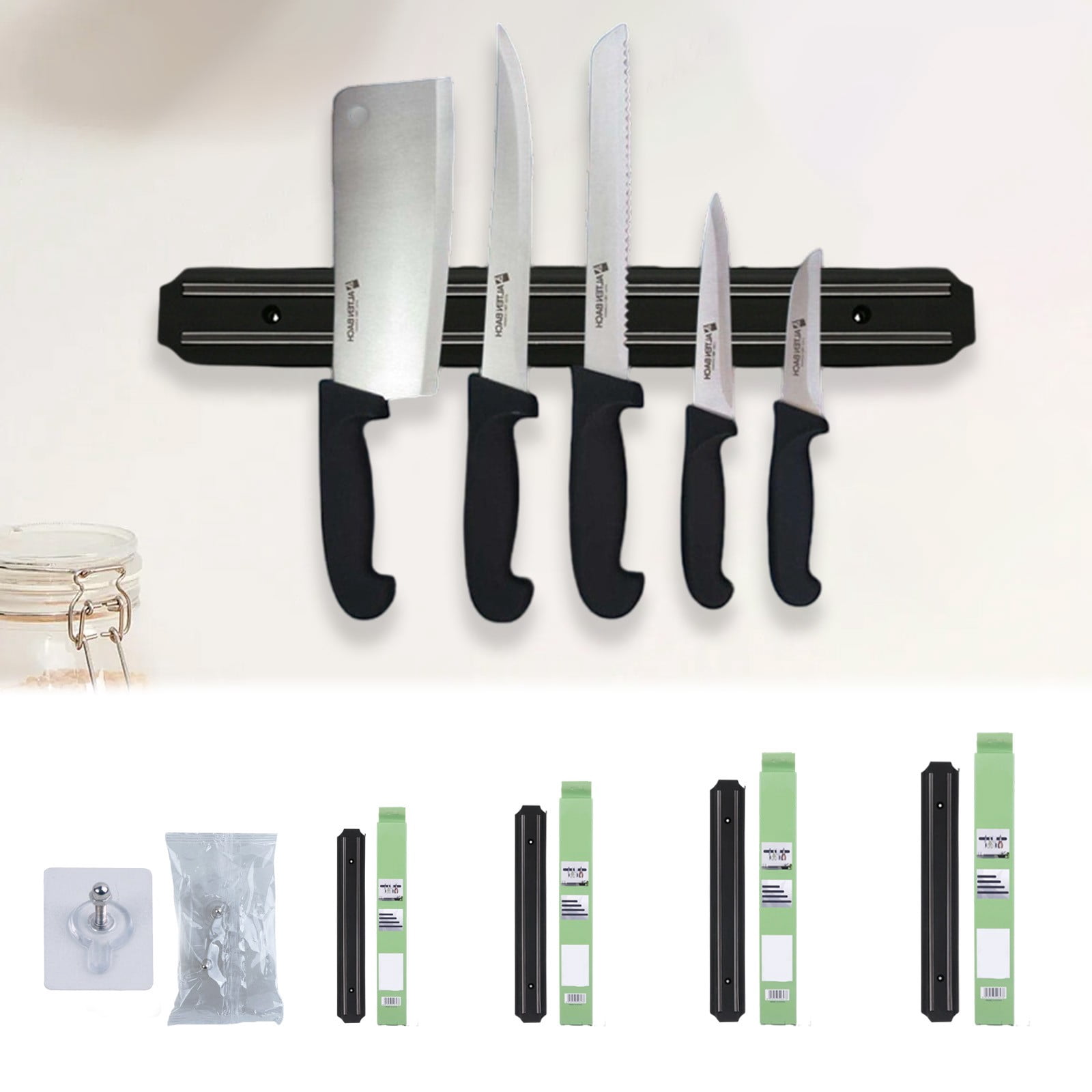 mfyjkho Magnetic Knife Holder for Wall, No Drilling Stainless Steel ...