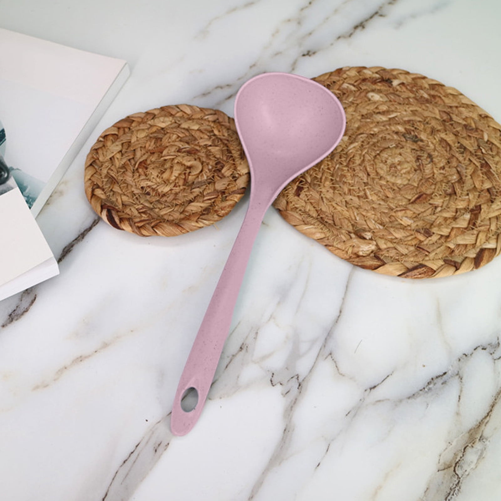 mfyjkho Wheat Straw Soup Ladle, Non-Stick High Heat Resistant Spatula ...