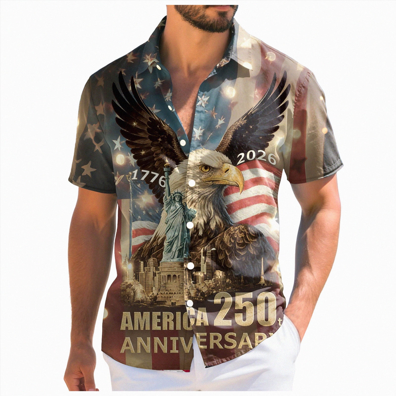 mgoYE 250 Anniversary USA Shirt Men's 1776-2026 Patriotic Independence ...