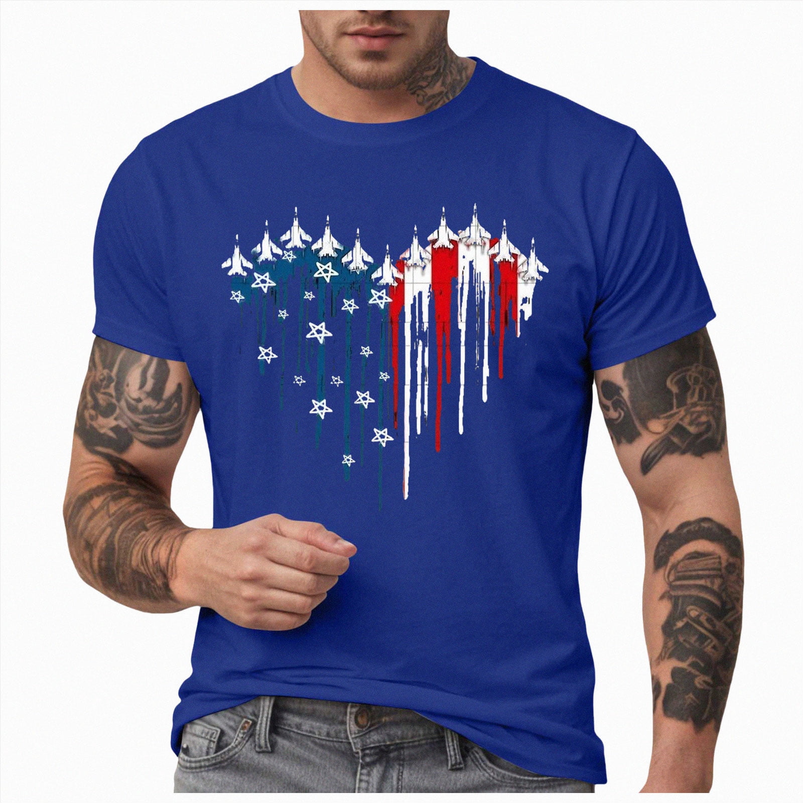 mgoYE 250 Anniversary USA Tshirt Vintage Tees Basic Short Sleeve Casual ...