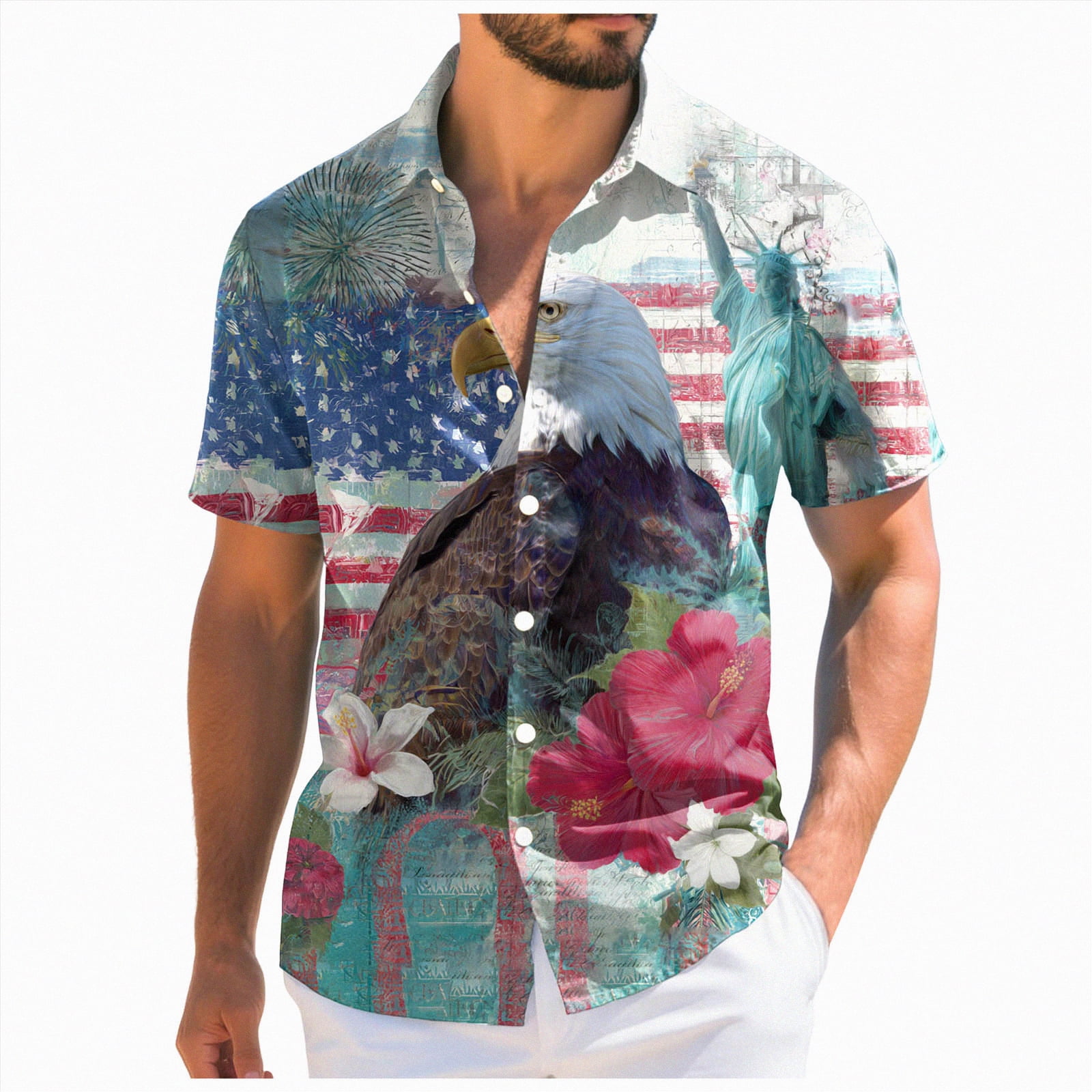 mgoYE 250th US Button Shirt 250 Year Birthday Independence Button Shirt ...