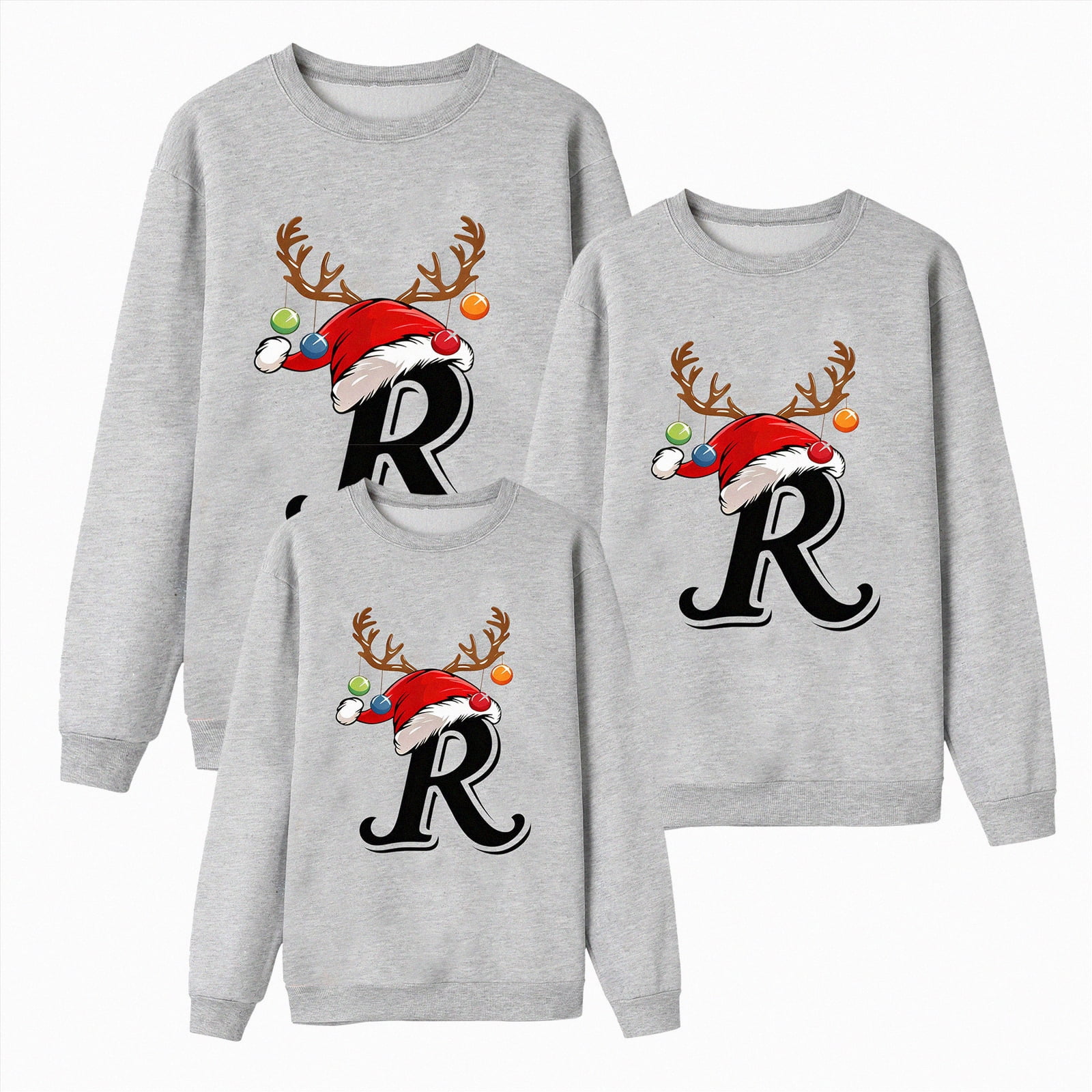 mgoYE Dad Christmas Alphabet Letter Family Matching Sweatshirts Papa ...