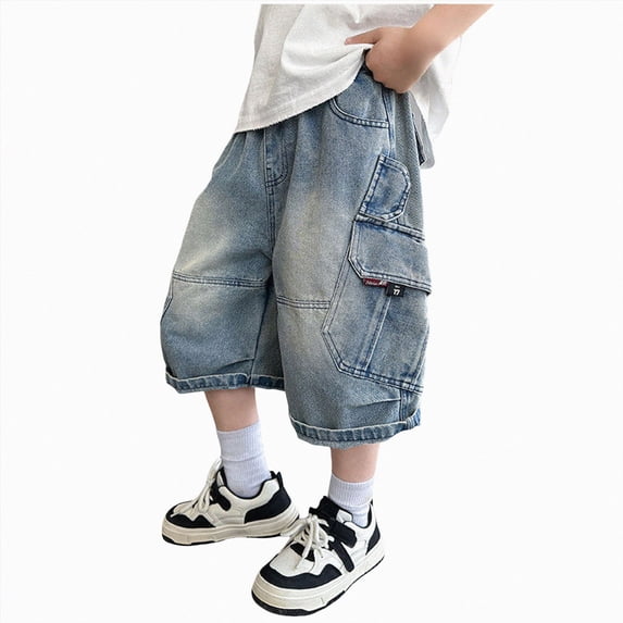 mgoYE Denim Shorts for Boys 15-16 Years Baggy Jorts Casual High Waist ...