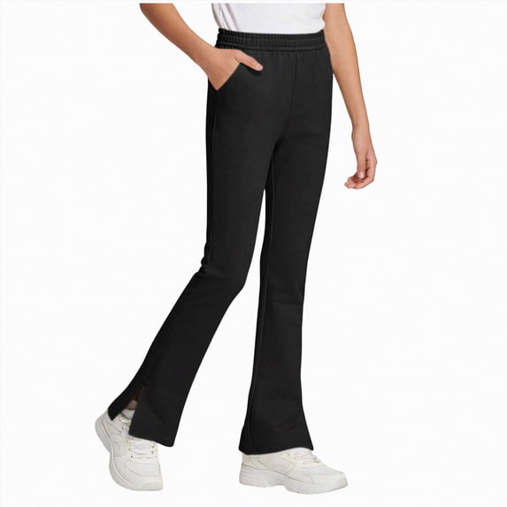 mgoYE Girls Flare Leggings High Waist Bell Bottom Pants with Pocket ...