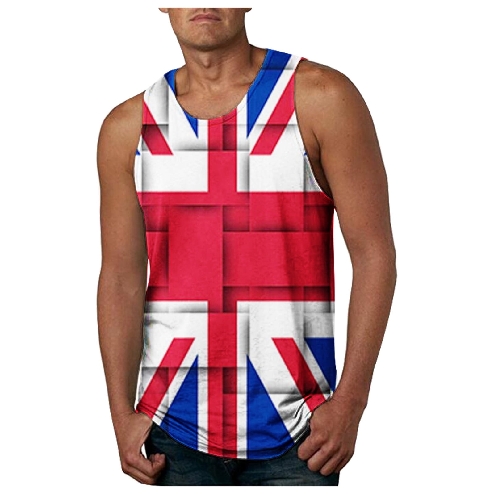 mgoYE Independence Day Muscle Tank Tops Men American Flag Print ...