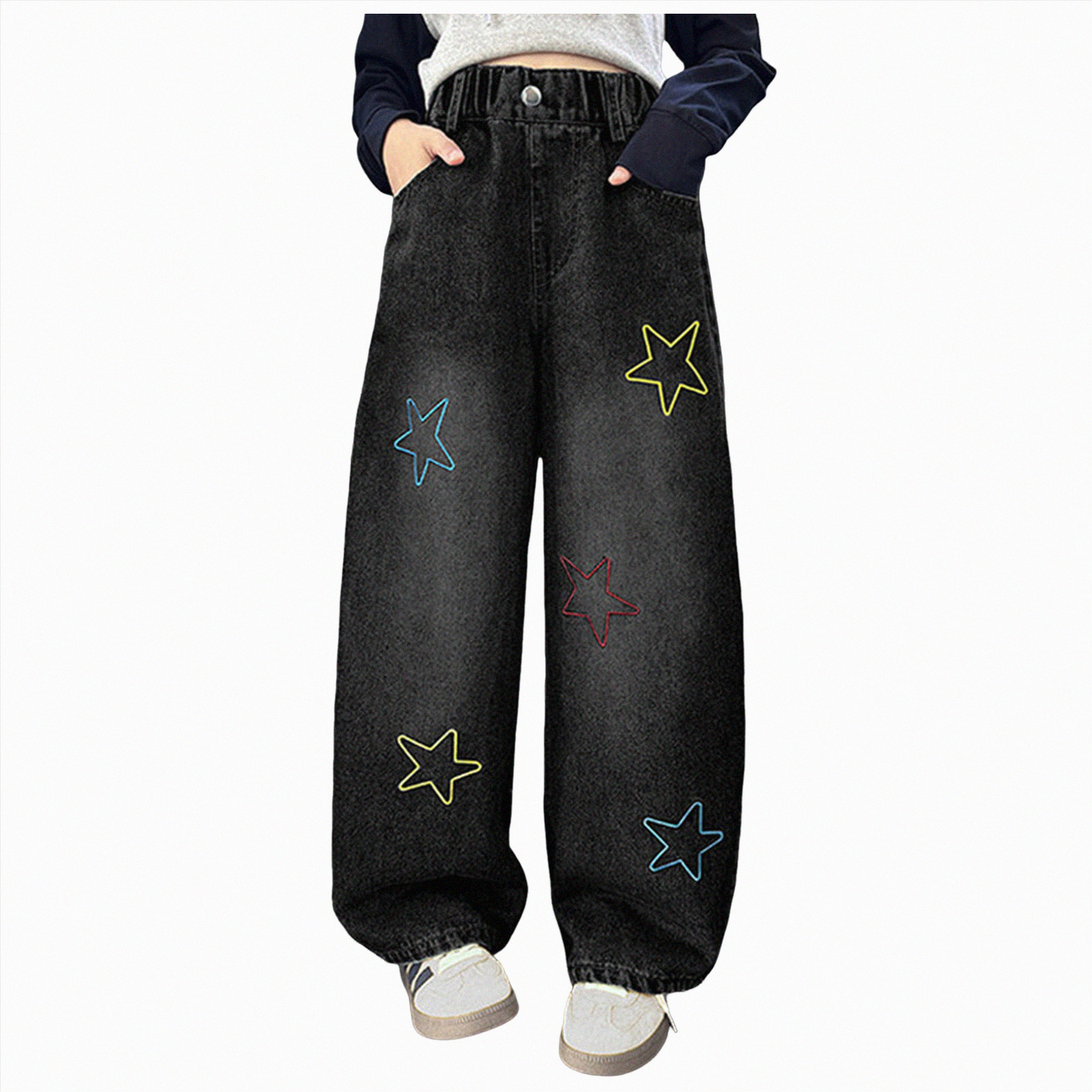 mgoYE Kids Jeans for Girl 4-16 Baggy Jeans for Women Teen Girls Bow ...