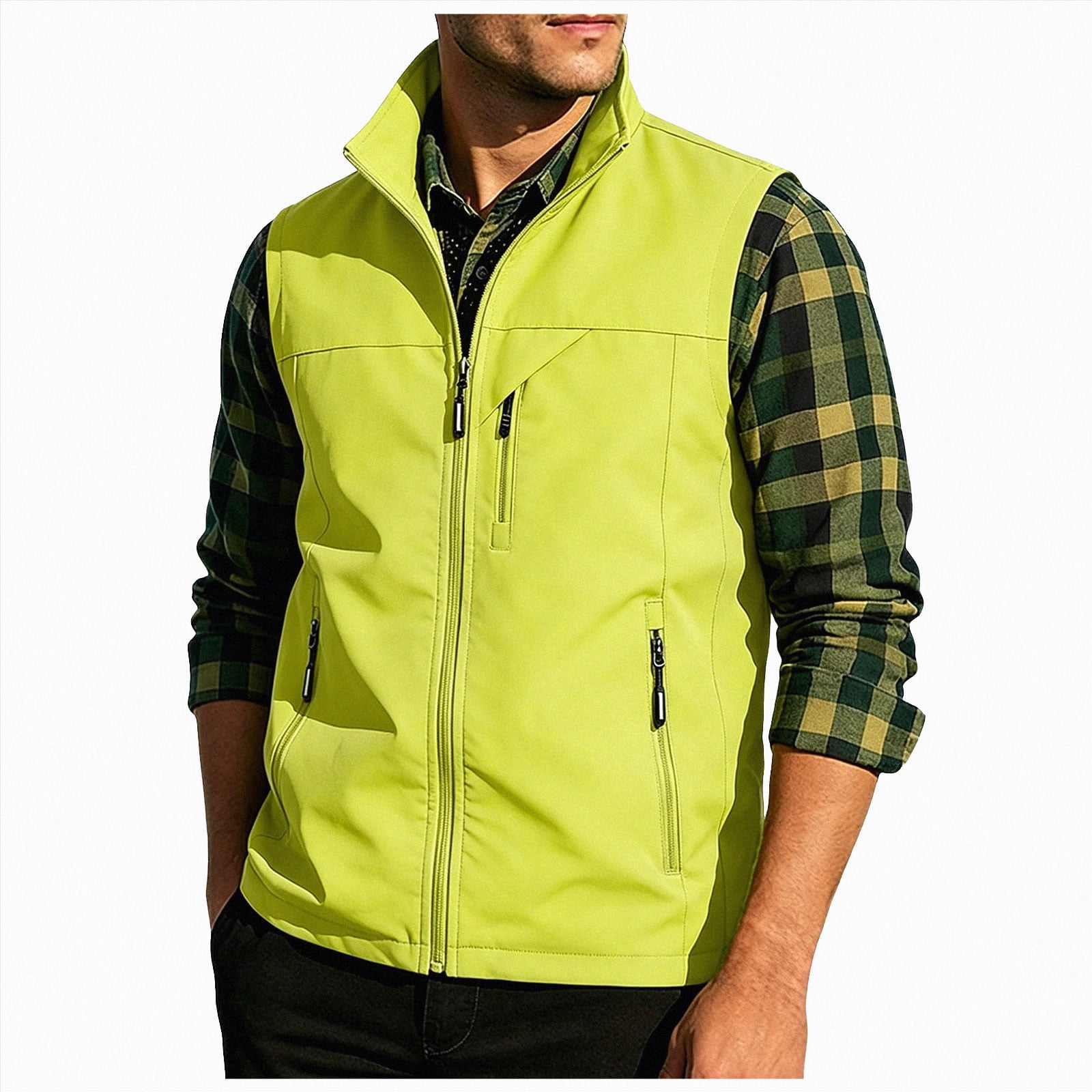 mgoYE Men's Lightweight Vest Windproof Sleeveless Jacket for Hiking ...