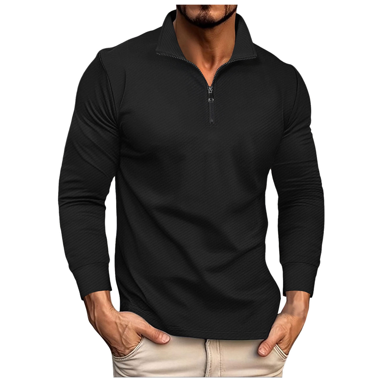 mgoYE Mens Athletic Shirts Mens Knit Polo Shirt Long Sleeve Hollow Out ...