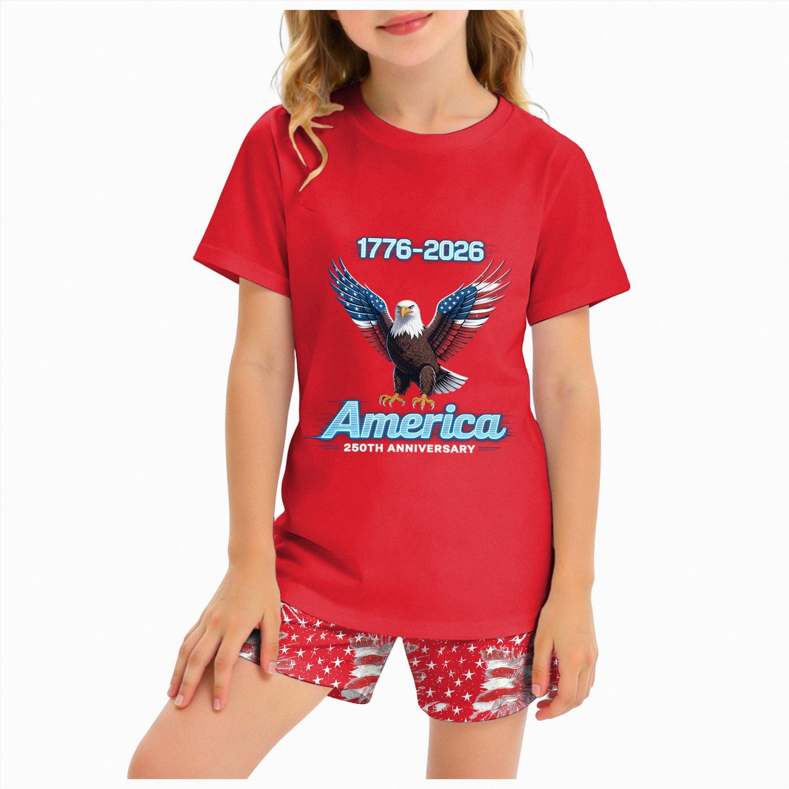 mgoYE Navy 250th Anniversary Gifts Girls Girls Boys Shorts Set Graphic ...