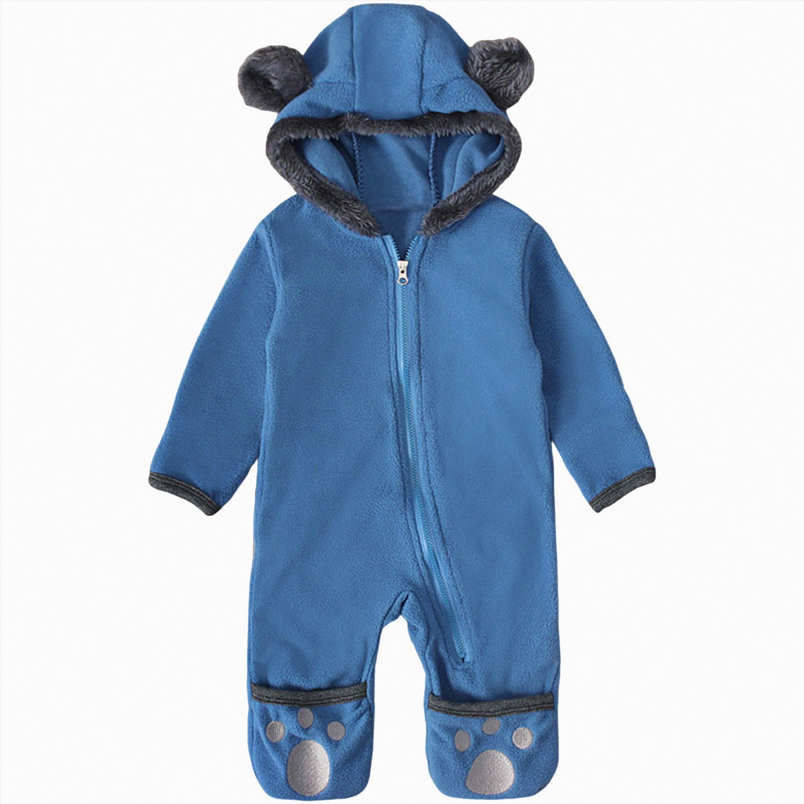mgoYE Newborn Baby Boy Clothes Color Block Long Sleeve Zipper Hooded ...