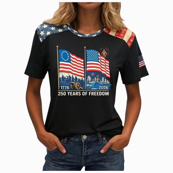 mgoYE Shirt for Women 250th Anniversary USA Shirt 1776 American Flag ...