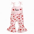 mgoYE Toddler Baby Girl Valentine's Day Outfit Overalls Love Letters ...
