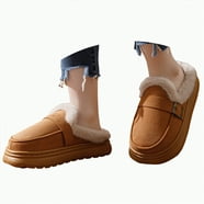 Ecetana Women's Fuzzy Memory Foam Closed Back Slippers Faux Fur Lined House Shoes - Walmart.com