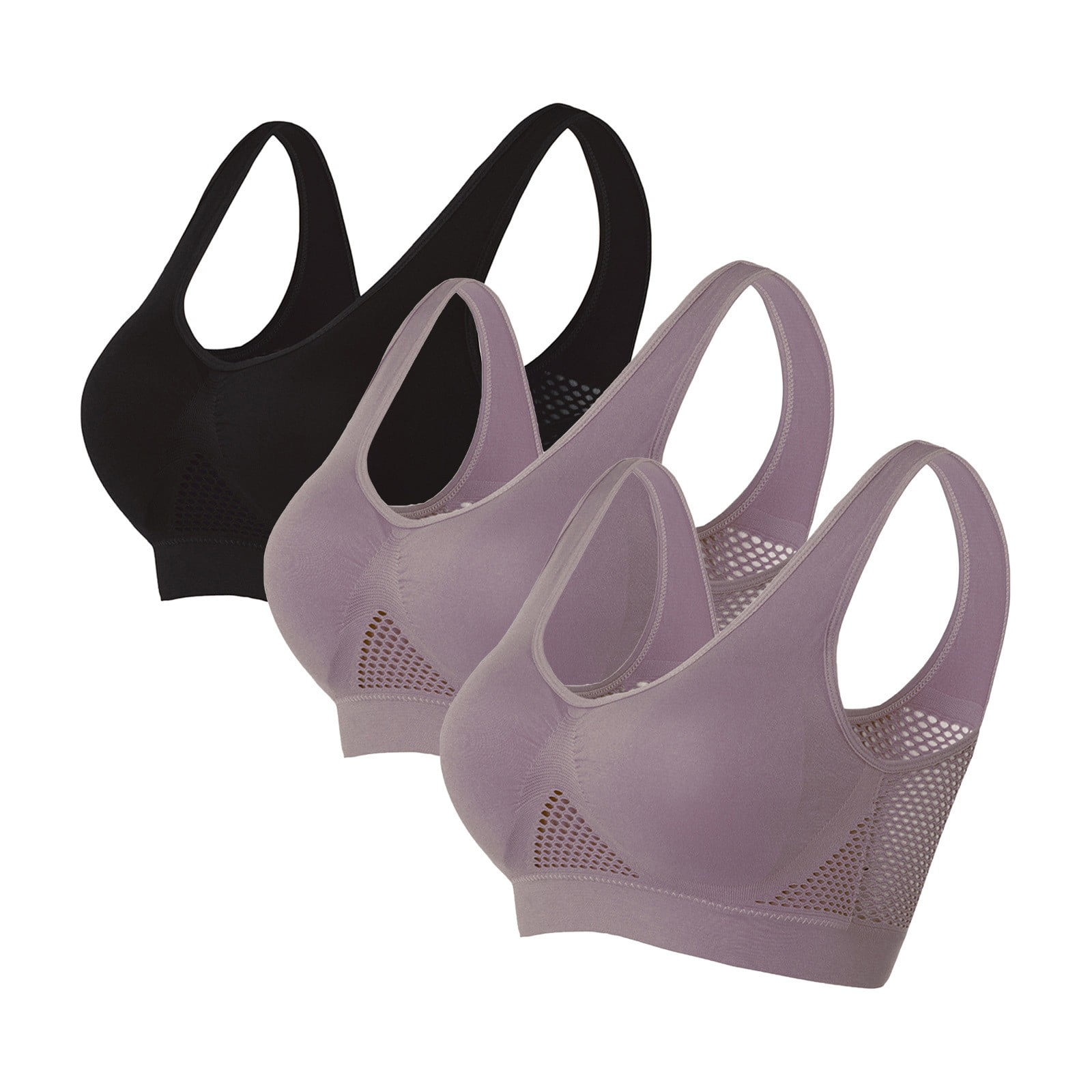mgoYE Womens Bras No Wire Women Bra 3PC- Seamless Sexy Push up Wireless ...