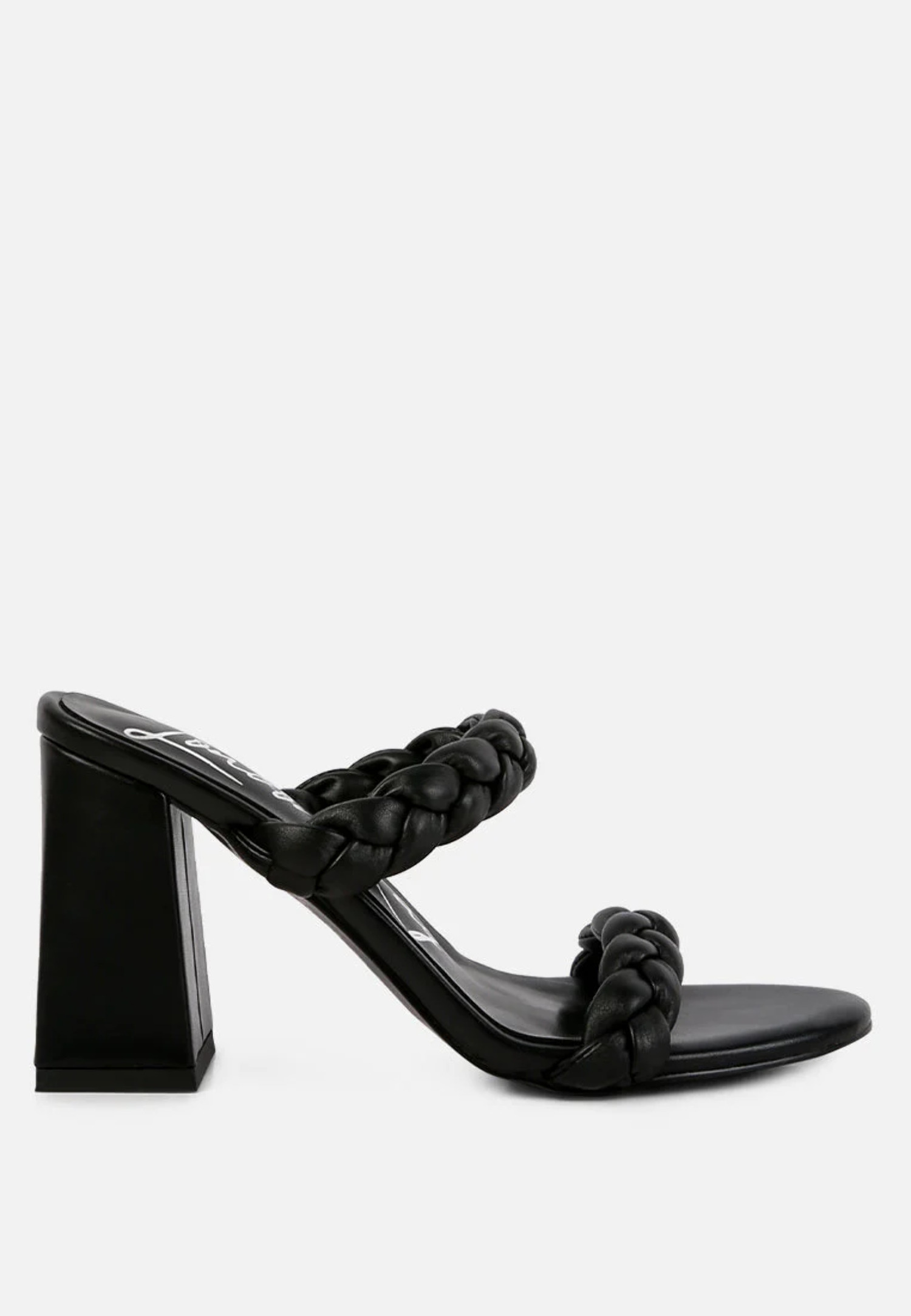 mi amor braided strap triangular block heels sandals - Walmart.com
