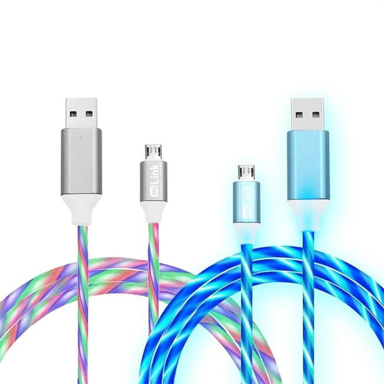 miLINK LMU2-213 6 Lighted Micro USB Charging Cable with Glowing Light ...