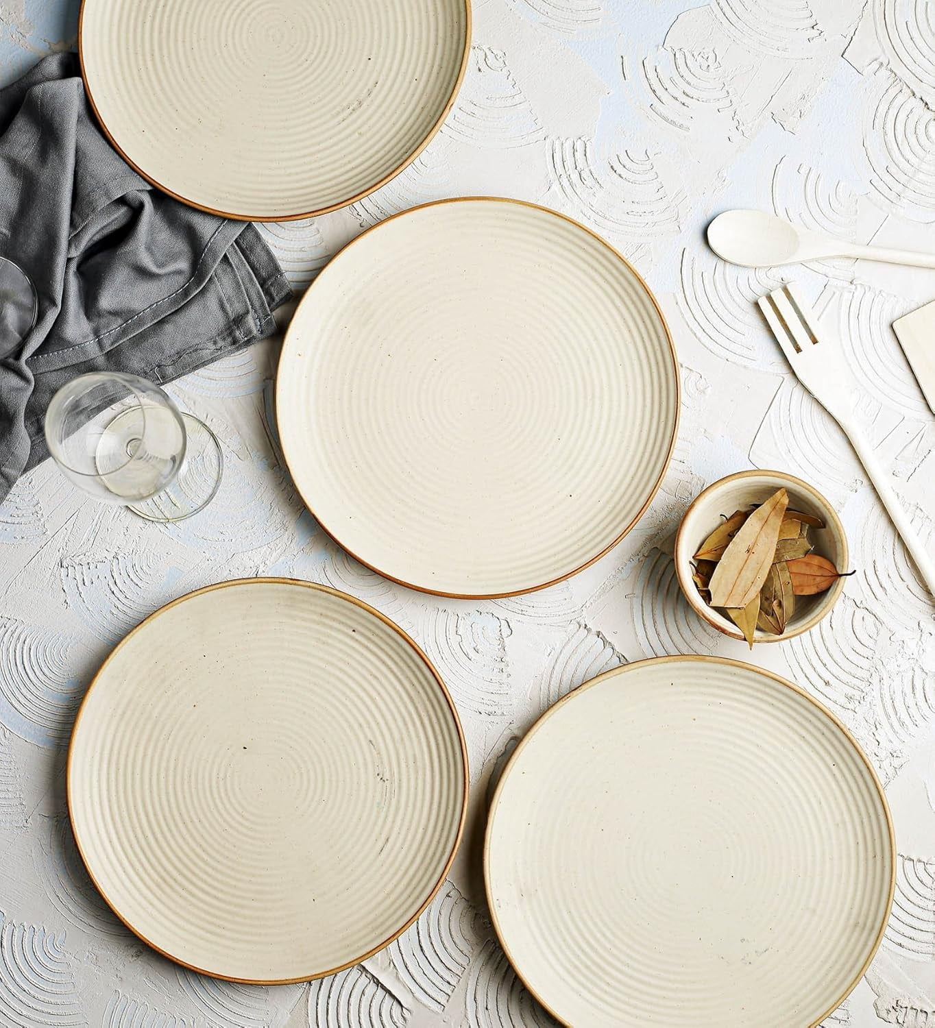 miah decor Ceramic Dinner Plates Set of 4 Size 10 inch Mini Dip Bowl ...