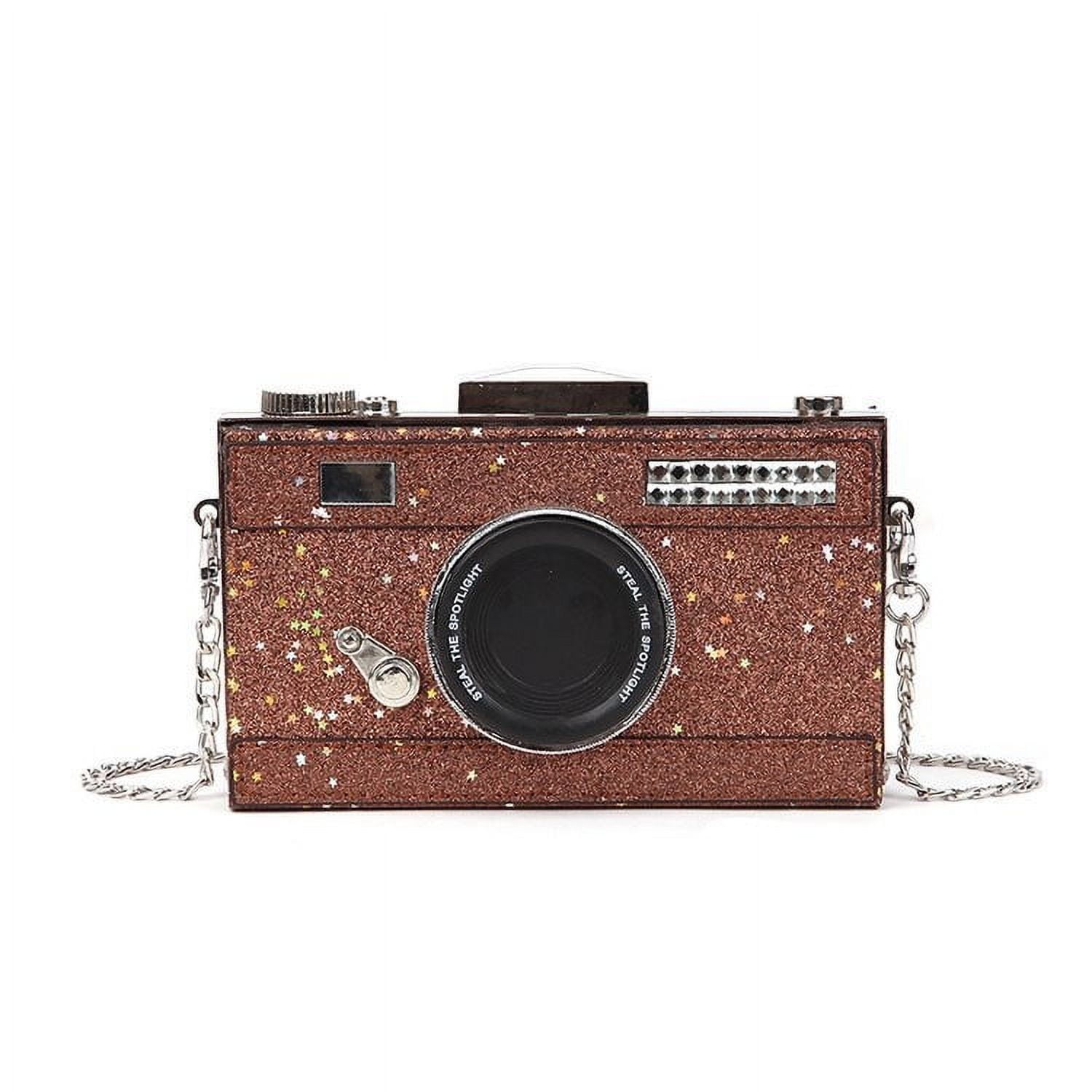 miaomiaoke Glitter Camera Shaped Bag,Crossbody Bag Evening Camera ...
