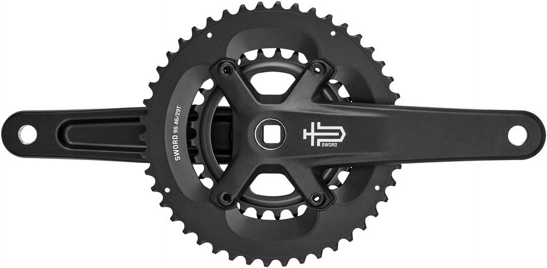 microSHIFT Sword Black 2x Crankset - 165mm, 9-Speed, 46/29t, 110/80 ...