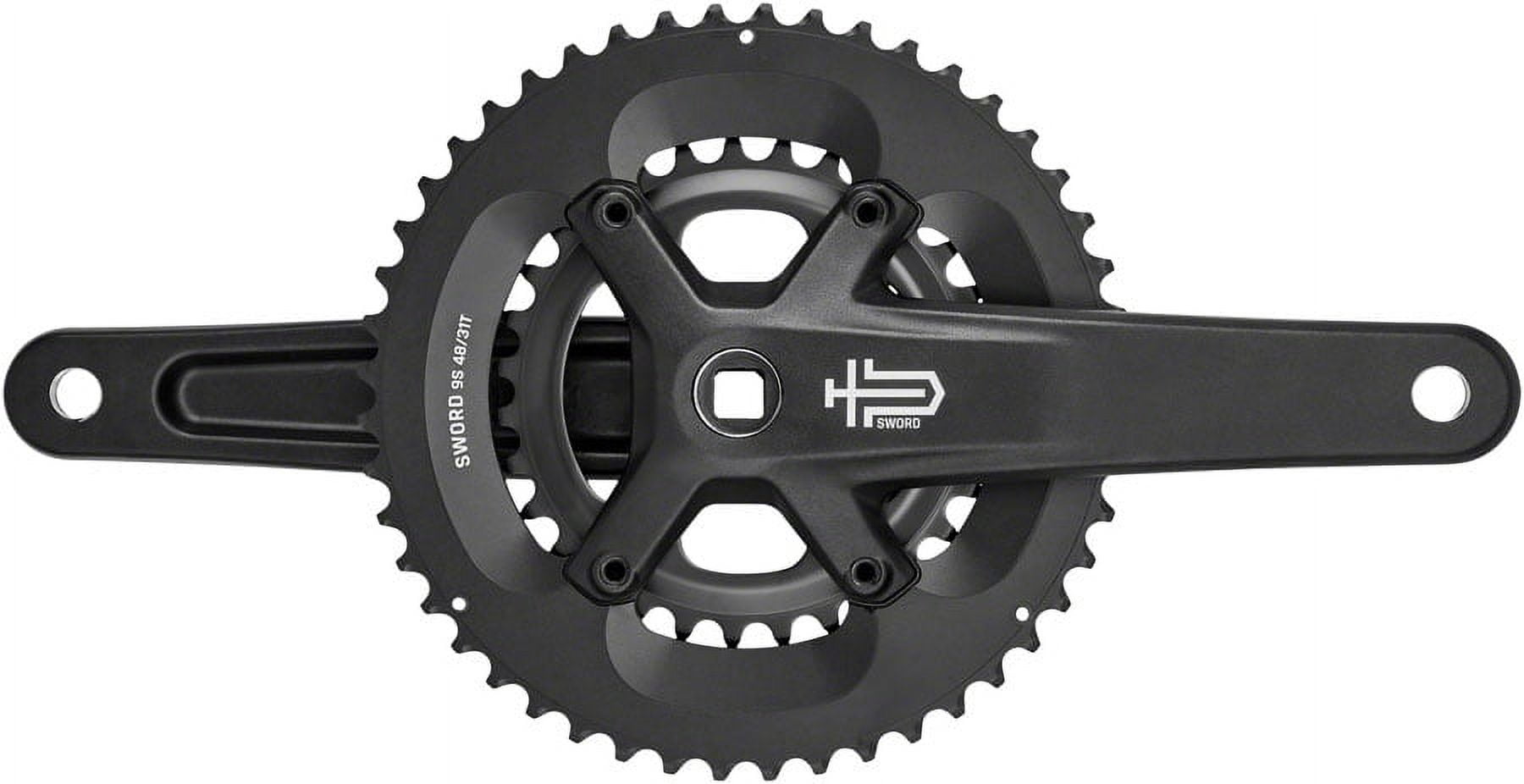 microSHIFT Sword Black 2x Crankset - 165mm, 9-Speed, 48/31t, 110/80 ...