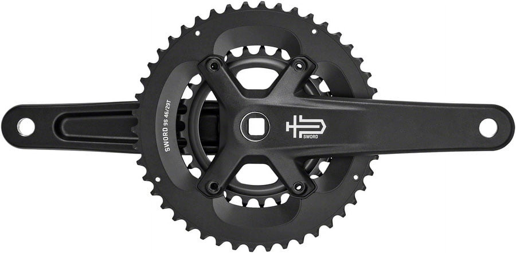 microSHIFT Sword Black 2x Crankset - 175mm, 9-Speed, 46/29t, 110/80 ...