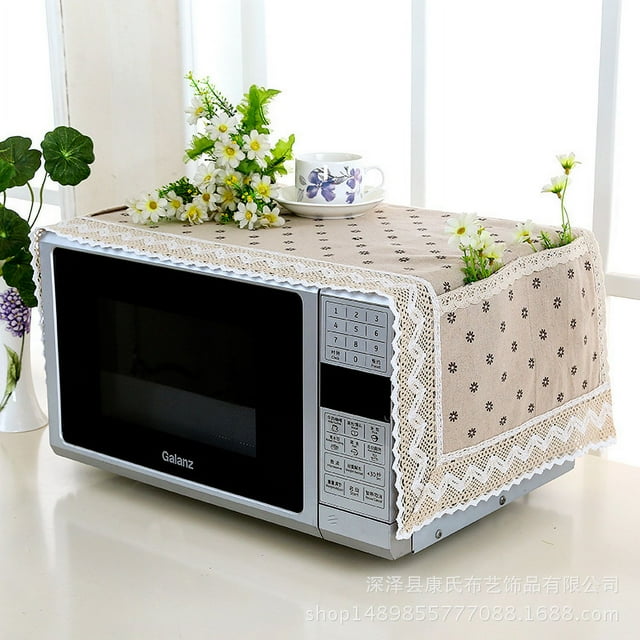 microwave oven cover modern simple linen fabric oil-proof microwave ...